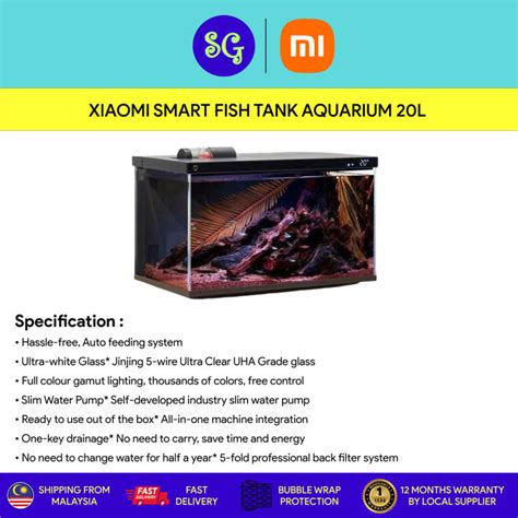 Xiaomi Smart Intelligent Fish Tank Aquarium L APP Control I Remote Feeding I Temperature