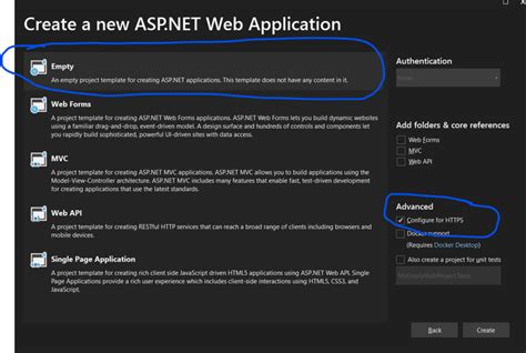 How To Create ASP NET Web Forms Project In Visual Studio Using Empty Template Stack Overflow