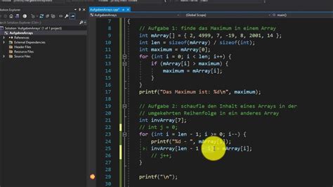 C Programmierung Aufgaben Arrays Youtube