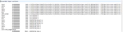 interpreting the gcc map file in simplicity ide