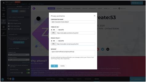 Setting Up Privacy And Terms For Your Event