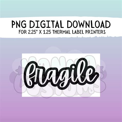 Fragile Shipping Labels 2 25x1 25 PNG DIGITAL Etsy