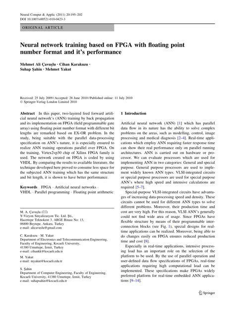 Pdf Neural Networkt Training Based On Fpga With Floating Point Number Format And Its Performans