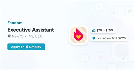 Executive Assistant @ Fandom | Simplify Jobs