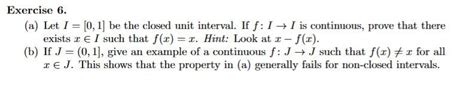 solved exercise 6 a let i [0 1] be the closed unit