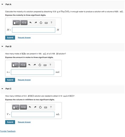 Solved Calculate The Molarity Of A Solution Prepared By Chegg Com