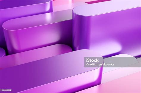 제품 프리젠테이션을 위한 추상적인 모형 배경은 분홍색과 보라색이 혼합된 그라데이션 연단입니다 3d 렌더링 그림 0명에 대한 스톡 사진 및 기타 이미지 Istock