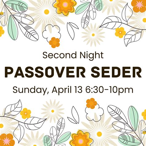 Second Night Passover Seder Jconnect