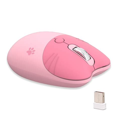 Lomiluskr Cute Cat Wireless Mouse Lightweight Soundless Mouse G Wireless Mice Candy Colors