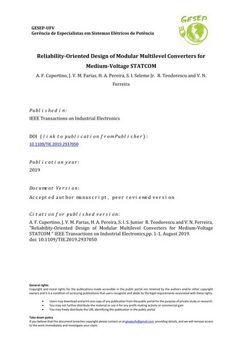 PDF Reliability Oriented Design Of Modular Multilevel DOKUMEN TIPS