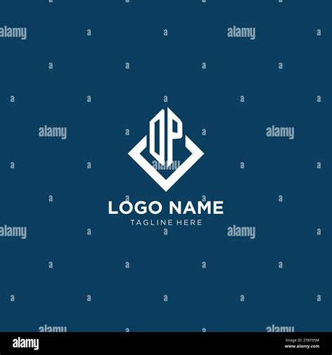 Initial Dp Logo Square Rhombus With Lines Modern And Elegant Logo Design Vector Graphic Stock