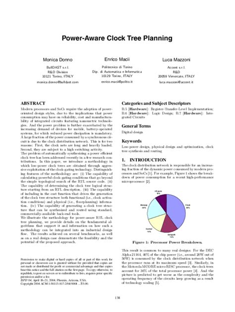 Pdf Power Aware Clock Tree Planning
