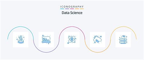 Data Science Blue 5 Icon Pack Including Big Big Data Chemistry Storage Cloud 19214342 Vector