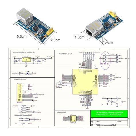 wiznet w5500 ethernet lan modülü ethernet ağ modülü komponentci