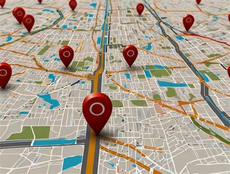 A Map Of A City With Red Arrows Pointing To The Right Premium Ai Generated Image