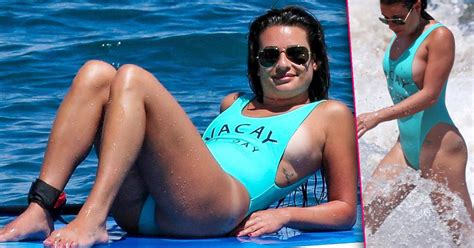 Pics Lea Michele Boobs Butt Bathing Suit Weight Loss Maui