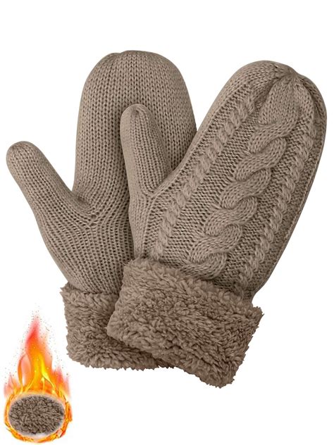 Gustave Winter Knitted Mittens Gloves For Women Ladies Soft Thick Warm