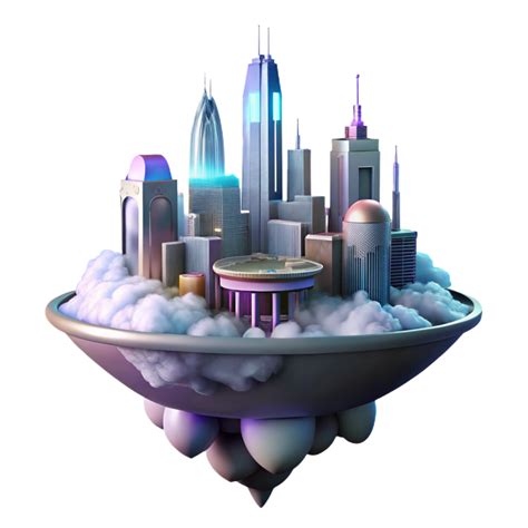Futuristic City On Clouds A Visionary Depiction Of A City Navigating A World Of Clouds
