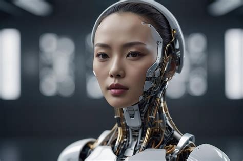 Premium Photo Sophisticated Female Android Portrait