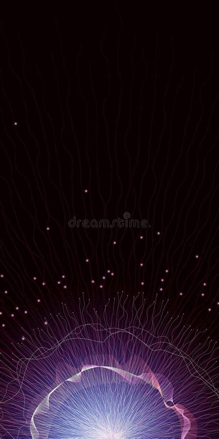 Digital Neural Network Abstract Background With Glowing Burst Of Energy Or Neural Connections
