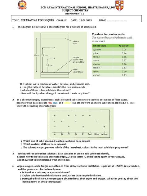 Chromatography Assignment 1 Pdf Distillation Chromatography Chromatography Assignment 1 Pdf Distillation Chromatography