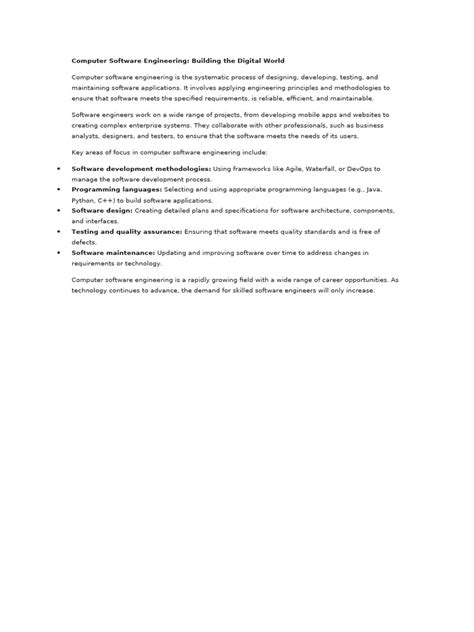 Computer Software Engineering Pdf Computers