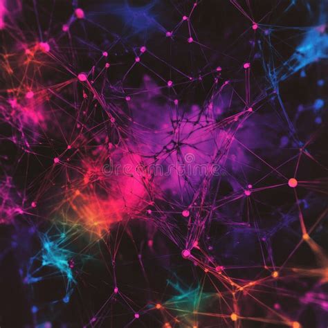 Colorful Neural Network Visualization Interconnected Nodes Abstract