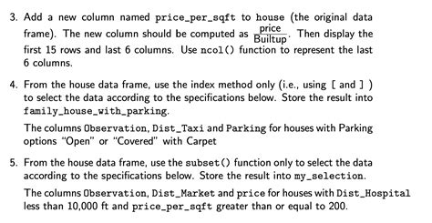 Import The Data File Housedata Csv With An Option Chegg