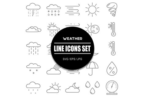 Weather Line Icon Set