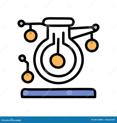 Chemistry Experiment Vector Illustration Filled Design Editable Outline Icon Stock Illustration