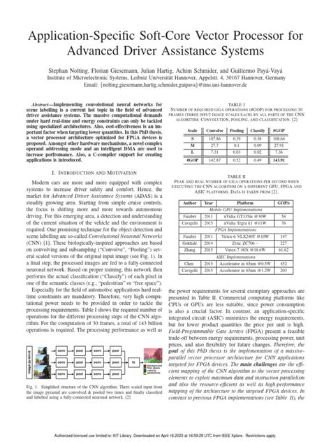 Application Specific Soft Core Vector Processor For Advanced Driver Assistance Systems Pdf