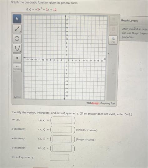 solved graph the quadratic function given in general form