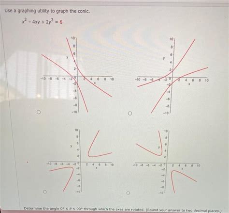 solved use a graphing utility to graph the conic x² 4xy