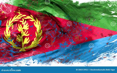 Waving National Flag Of Eritrea Stock Illustration Illustration Of Wave Bokeh 300313952