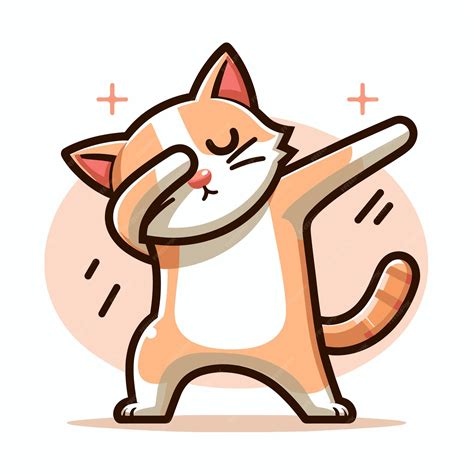Premium Vector Cat Dabbing Pose Cartoon Illustration Flat Background