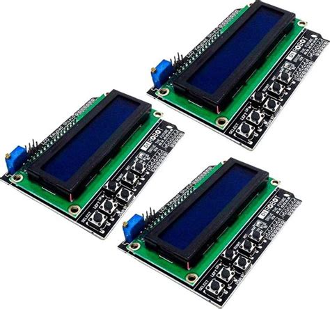 Azdelivery 3 X Lcd1602 Display Keypad Shield Hd44780 1602 Module Met 2x16 Tekens Bol