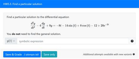 solved hw5 3 find a particular solution find a particular