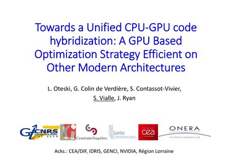 pdf towards a unified cpu‐gpu code hybridization a gpu based