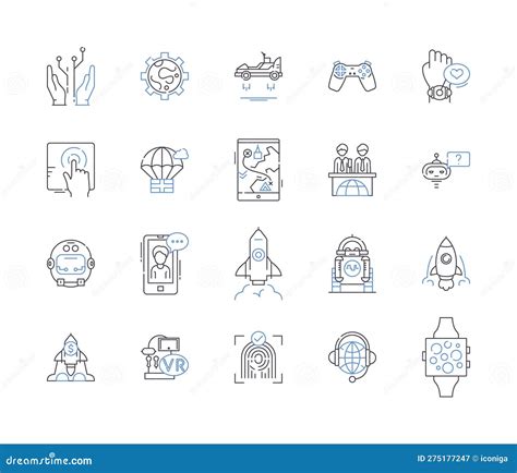 High Tech And Science Outline Icons Collection Tech Science High Tech Artificial