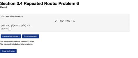 Solved Section Repeated Roots Problem Point Find Chegg Com