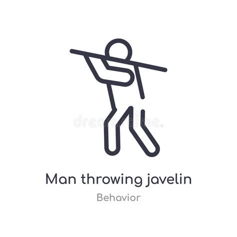 Man Throwing Javelin Icon In Filled Thin Line Outline And Stroke Style Vector Illustration Of