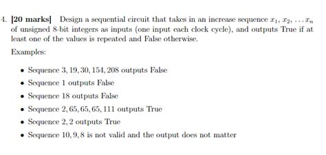Solved 4 20 Marks Design A Sequential Circuit That Takes