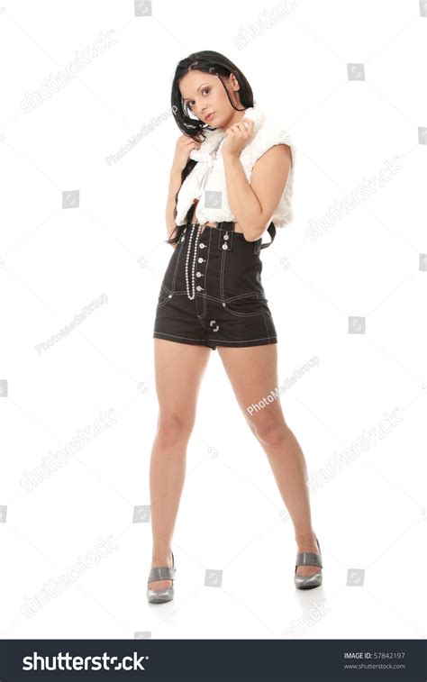 Sexy Women Shorts Over White Stock Photo 57842197 Shutterstock