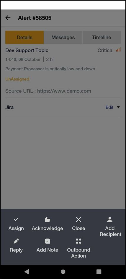 Dashboard Alertops Mobile App