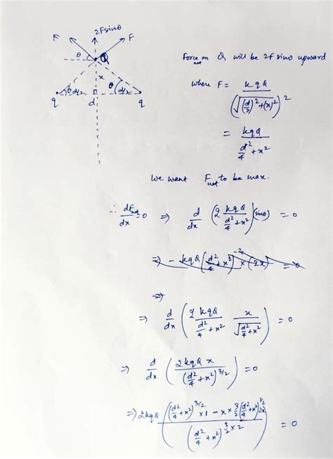 Two Equal Charges Are Separated By A Distance D A Third Charge Placed