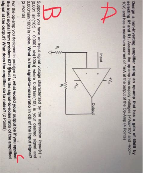 Design A Non Inverting Amplifier Using An Op That Chegg
