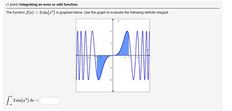 solved 1 point integrating an even or odd function the