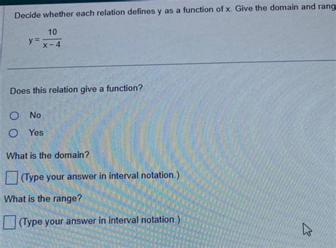 Solved Decide whether each relation defines y as a function | Chegg.com