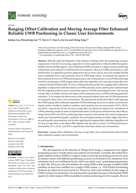 pdf ranging offset calibration and moving average filter enhanced