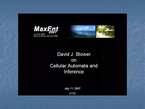 Ppt Cellular Automata Generalized To An Inferential System Powerpoint Presentation Id